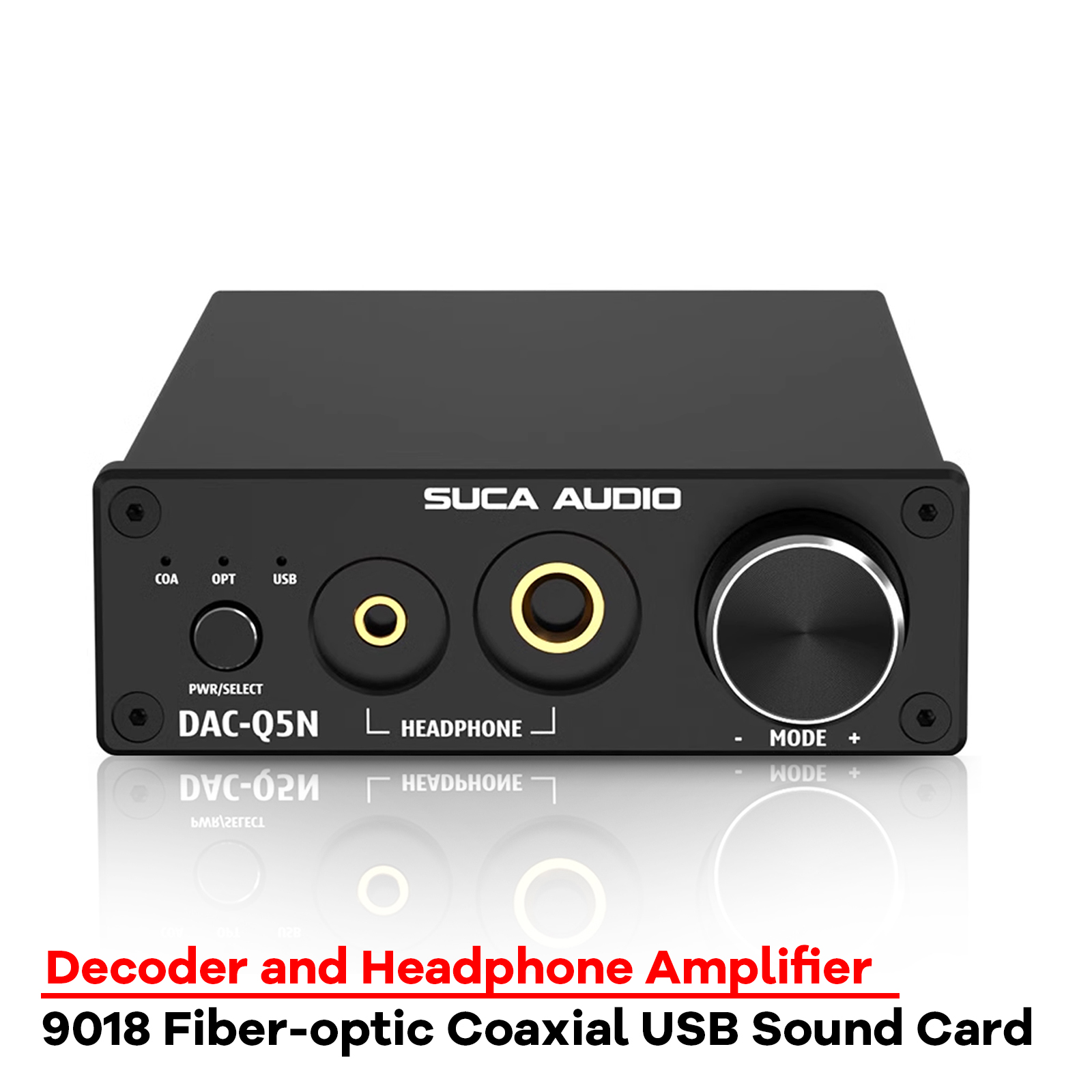 SUCA AUDIO DAC-Q5N Hifi Lossless Digital Decoder DAC Headphone Amplifier All-in-one 9018 Optical ...